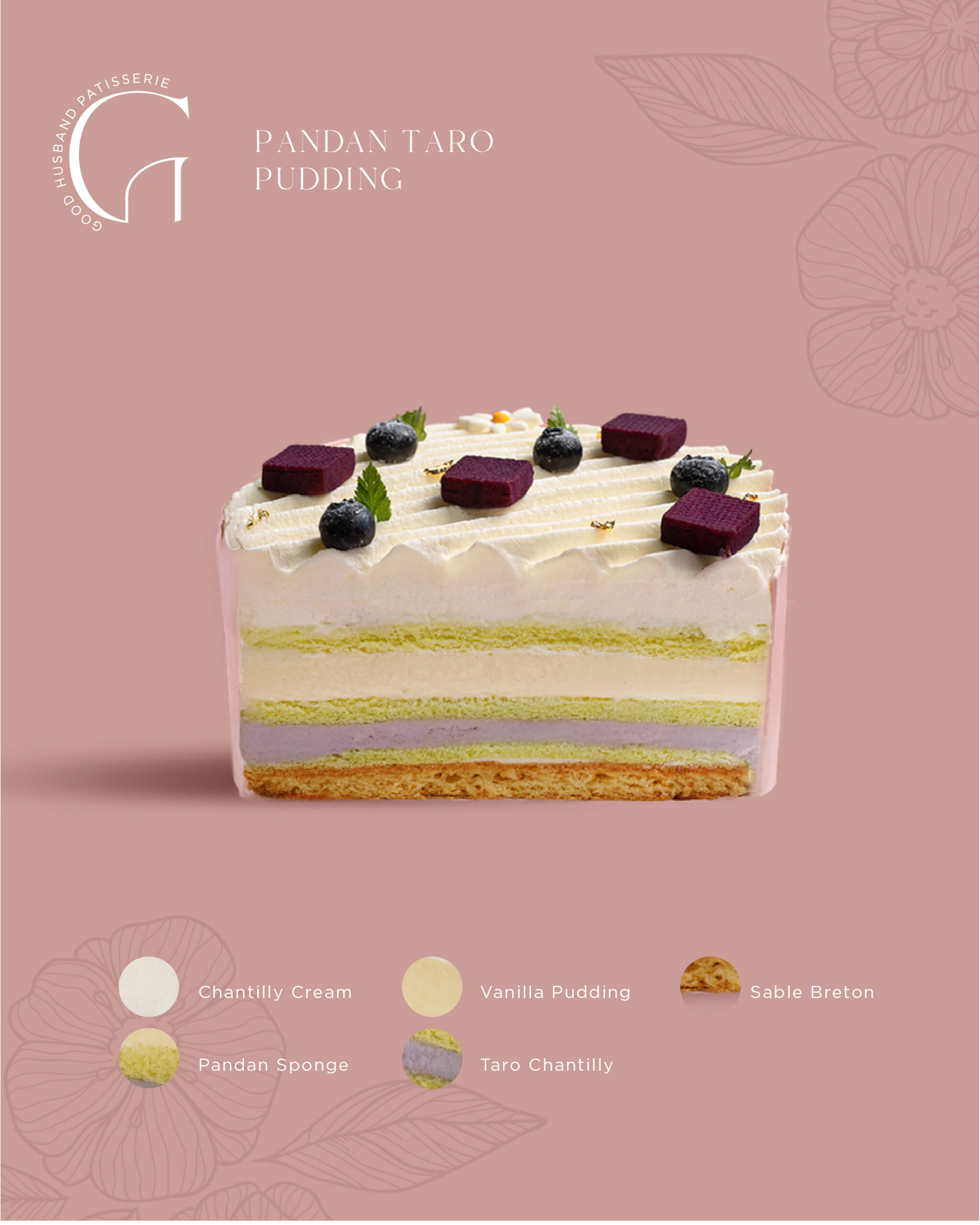 Pandan Taro Pudding Cake - Available in Johor Bahru | Good Husband ...